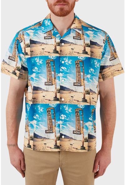 Boss Regular Fit %100 Pamuklu Desenli Gömlek Erkek Gömlek 50467574 131