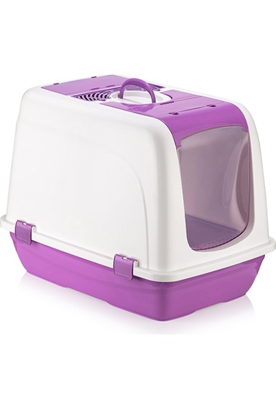 Guli Büyük Kapalı Kedi Tuvaleti Mor Guli Büyük Kapalı Kedi Tuvaleti Mor