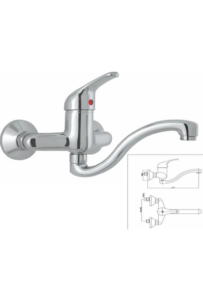 Gpd Aplike Mutfak Eviye Bataryası Armatürü Eko MAE10