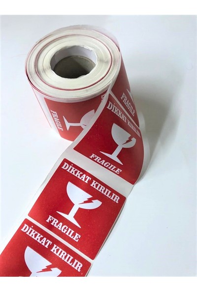 Burdabuldu Dikkat Kırılır Etiketi 7cm x 8cm 500 Adet