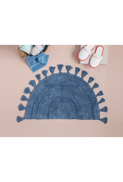 English Home Luna Pamuklu Banyo Paspası 55X90 cm Açık Mavi