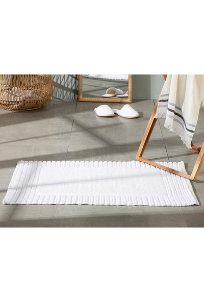 English Home Oscar Pamuklu Banyo Paspası 60 x 90 cm Beyaz