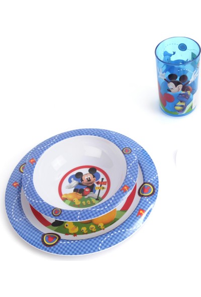 Trudeau Disney Mickey Mouse Çocuk Yemek Takımı 3 Parça Tabak Kase Bardak Melamin Mavi Trudeau Disney Mickey Mouse Çocuk Yemek Takımı 3 Parça Tabak Kase Bardak Melamin Mavi
