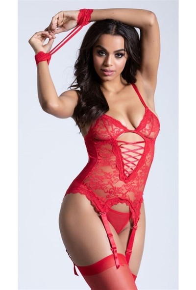 Loe Tiessi Kadın Kelepçeli Dantelli Jartiyer Iç Çamaşırı