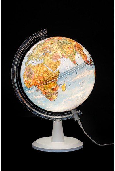 Gürbüz Yayınları Işıklı Fantastik Dünya Küresi Modern Seri 30 cm USB Kablo Hediyeli