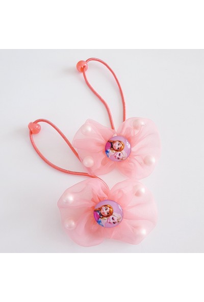 Magrib Karlar Kraliçesi Elsa Figürlü Incili Tüllü Kız Çocuk Ikili Lastik Toka