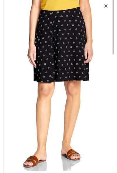 Eyo Tek Pileli Beli Lastikli Penye Desenli Etek