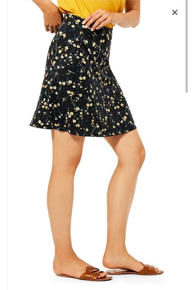 Eyo Beli Lastikli Penye Çiçek Desenli Mini Yazlık Etek Eyo Beli Lastikli Penye Çiçek Desenli Mini Yazlık Etek