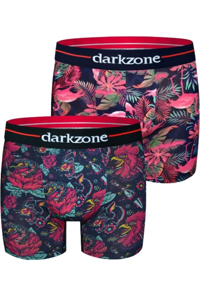 Darkzone Flamingo-Horoz Desenli Dijital Baskılı Erkek Boxer Seti Darkzone Flamingo-Horoz Desenli Dijital Baskılı Erkek Boxer Seti