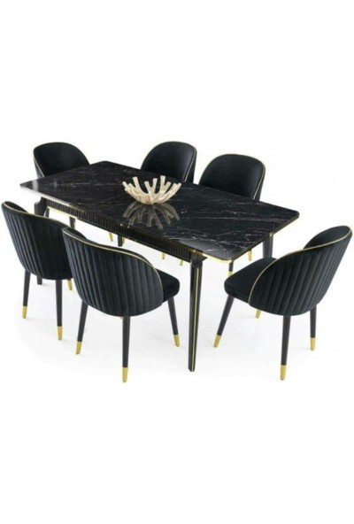 Bubu Home Ilgaz Yemek Masası 6 Adet Sandalye Bubu Home Ilgaz Yemek Masası 6 Adet Sandalye