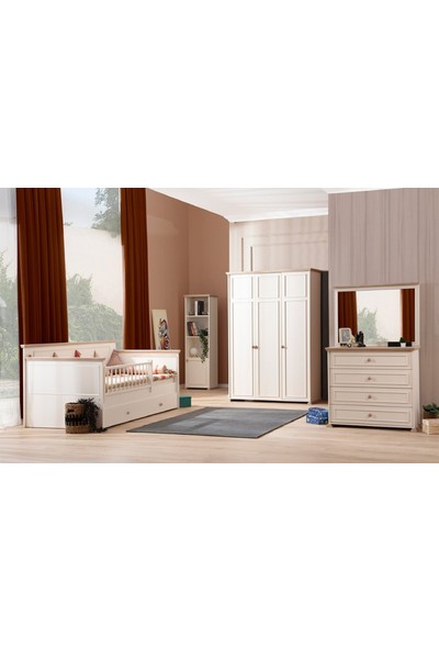 Bubu Home Latte Genç Odası Takımı( Dolap+Sedir Karyola+Kitaplık+Aynalı Şifonyer) Bubu Home Latte Genç Odası Takımı( Dolap+Sedir Karyola+Kitaplık+Aynalı Şifonyer)