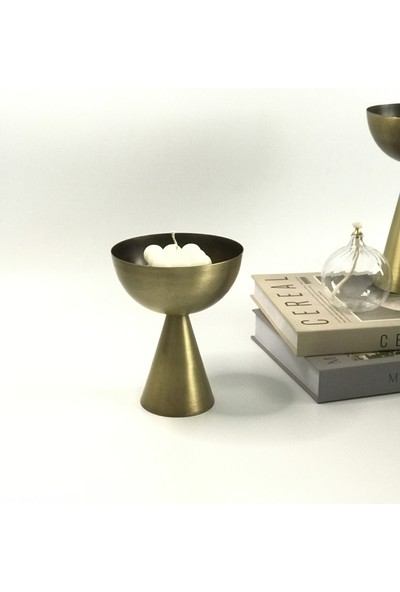 Shura Homeware Metalkase Sunumluk Eskitme Gold, Metal Mumluk