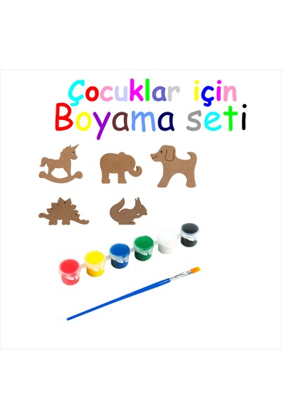 Neşeli Ahşap Çocuklar Için Boyama Seti Neşeli Ahşap Çocuklar Için Boyama Seti