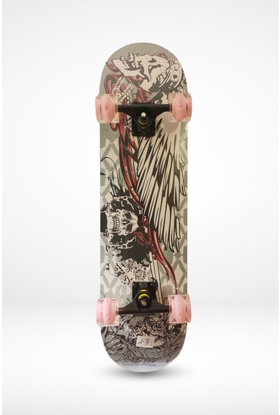 Giyincel Profesyonel Zımparalı Silikon Tekerli Işıklı Kaykay