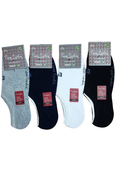 Pierre Cardin 4 Çift Dikişsiz Erkek Bambu Snekaers Erkek Görünmez Çorap