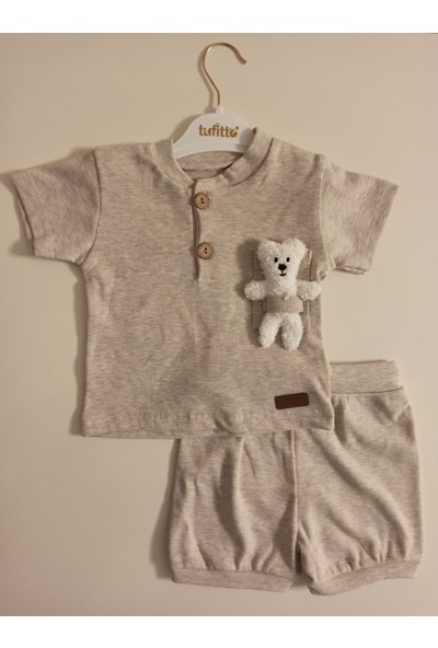 Tufitto Ayılı Şortlu Kız/erkek Ikili Takım