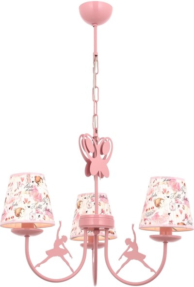 Ballerına Pembe Boyalı Modern Avize