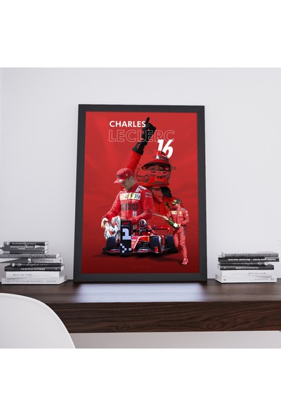 Kaynock Charles Leclerc, Scuderia Ferrari, Formula 1 Poster Tablo Kaynock Charles Leclerc, Scuderia Ferrari, Formula 1 Poster Tablo