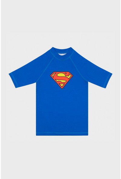 Slipstop Kent Junior Süperman Uv Korumalı Mayo Kısa Kollu T Shirt Erkek Çocuk T Shirt ST21120039
