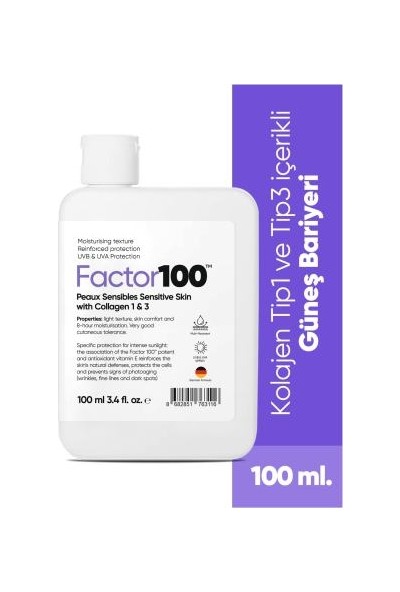 Factor 100 Ultra Nemlendirici Leke Karşıtı Yüksek Korumalı SPF50 100ML