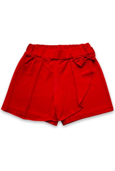 Kız Çocuk Fiyonk Detay Beli Lastikli Şort Etek