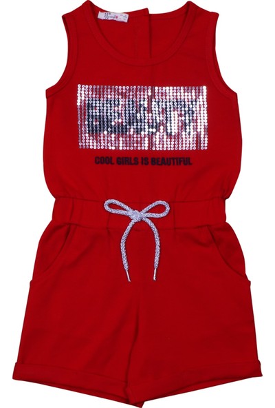 Kız Çocuk  tulum Yazılı Pullu Nakışlı Tulum