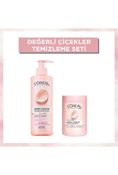 L'oréal Paris Değerli Çiçekler Temizleme Kremi +Temizleme Sütü Kuru ve Hassas Ciltler L'oréal Paris Değerli Çiçekler Temizleme Kremi +Temizleme Sütü Kuru ve Hassas Ciltler