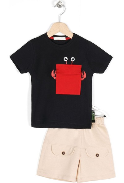 Zepkids Erkek Çocuk Yengeç Cep Detaylı Şortlu Takım 2-5 Yaş