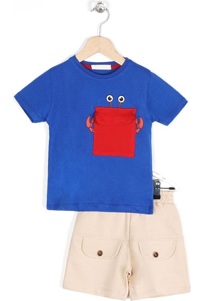 Zepkids Erkek Çocuk Yengeç Cep Detaylı Şortlu Takım 2-5 Yaş