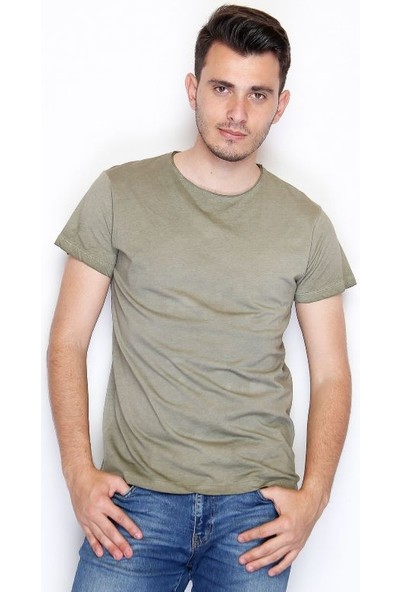 Erkek Düz Yaka Basic Body Tişört Haki