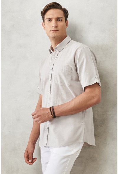 AC&Co / Altınyıldız Classics Comfort Fit Düğmeli Yaka %100 Pamuk Flamlı Casual Gömlek AC&Co / Altınyıldız Classics Comfort Fit Düğmeli Yaka %100 Pamuk Flamlı Casual Gömlek