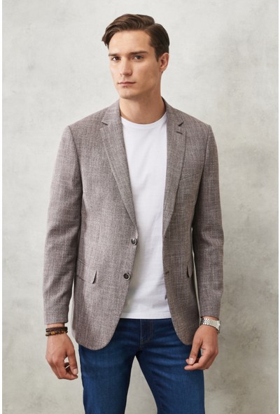 Altınyıldız Classics Slim Fit Dar Kesim Mono Yaka Desenli Ceket Altınyıldız Classics Slim Fit Dar Kesim Mono Yaka Desenli Ceket