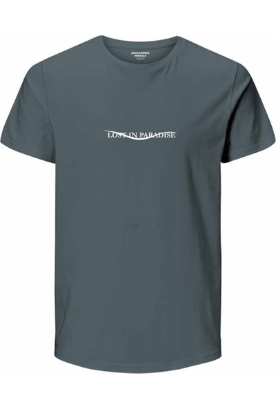 Jack & Jones Bisiklet Yaka Logo Baskili Tisört