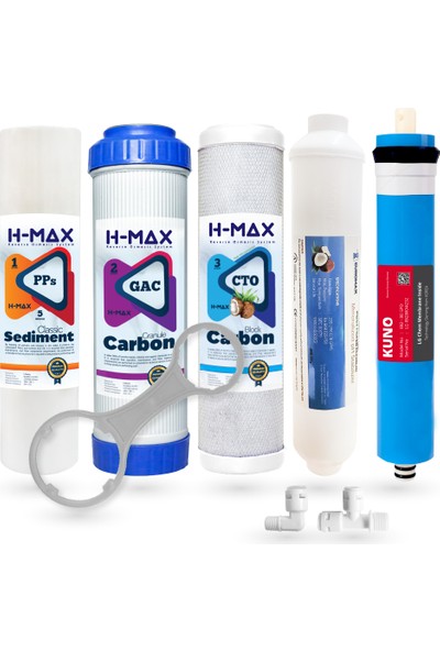H-Max 80 Gpd Lg Kuno Açık Kasa Su Arıtma Cihazı 5'li Filtre Seti