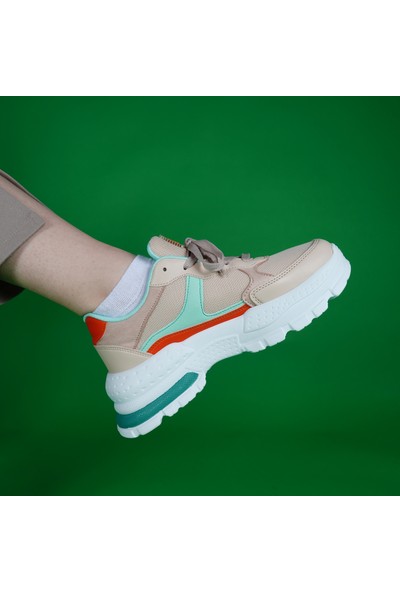 U.S. Polo Assn. Vour Yüksek Taban Bej Kadın Sneaker Spor Ayakkabı