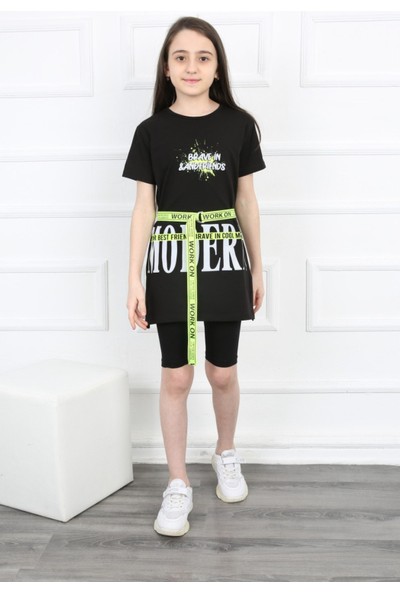 Miralbas Yeşil Tunik Tshirt ve Tayt Kız Çocuk Yazlık Takım Miralbas Yeşil Tunik Tshirt ve Tayt Kız Çocuk Yazlık Takım