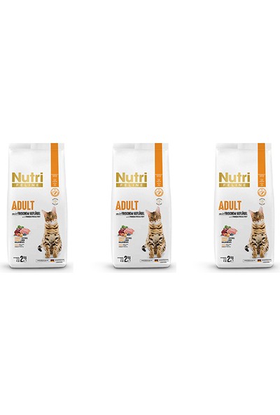 Nutri Feline Adult Kümes Hayvanlı Kedi Maması 2 kg x 3 Adet Nutri Feline Adult Kümes Hayvanlı Kedi Maması 2 kg x 3 Adet