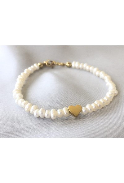 Elliestanbul Kalp Detaylı Inci Bileklik