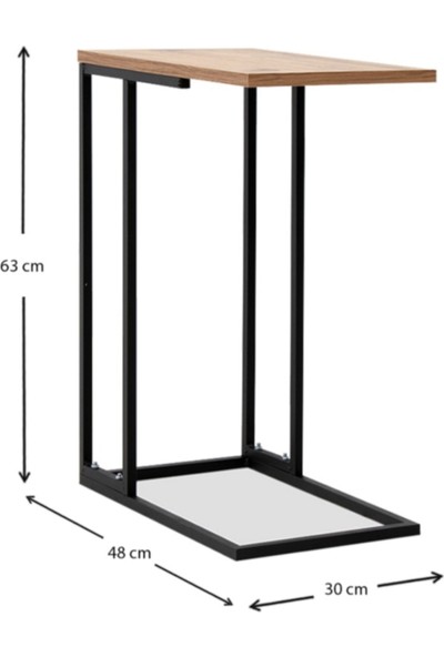 Metal Ayaklı Yan Kenar Sehpa Zigon Sehpa