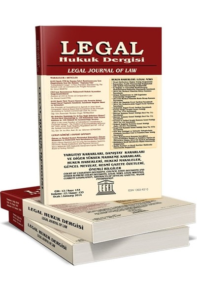 Legal Hukuk Dergisi 2014 Yılı 1 Takım 12 Sayı (Ciltli) Legal Hukuk Dergisi 2014 Yılı 1 Takım 12 Sayı (Ciltli)