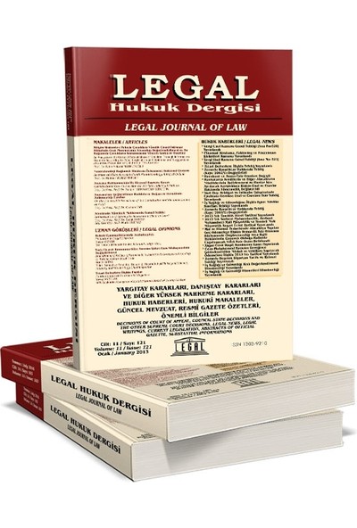 Legal Hukuk Dergisi 2013 Yılı 1 Takım 12 Sayı (Ciltli)