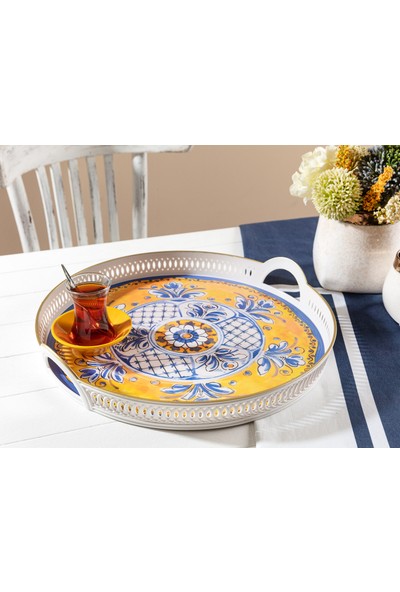 Madame Coco Louvre Yuvarlak Örgü Tepsi Madame Coco Louvre Yuvarlak Örgü Tepsi