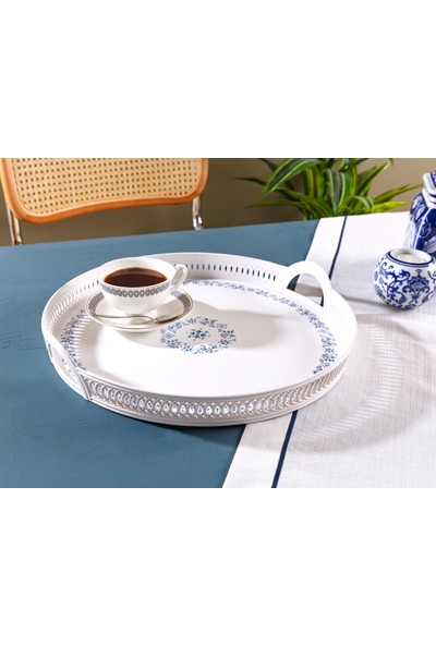 Madame Coco Novara Yuvarlak Örgü Tepsi Madame Coco Novara Yuvarlak Örgü Tepsi