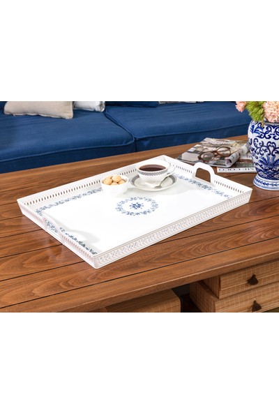 Madame Coco Novara Dikdörtgen Örgü Tepsi 52X39 cm Madame Coco Novara Dikdörtgen Örgü Tepsi 52X39 cm