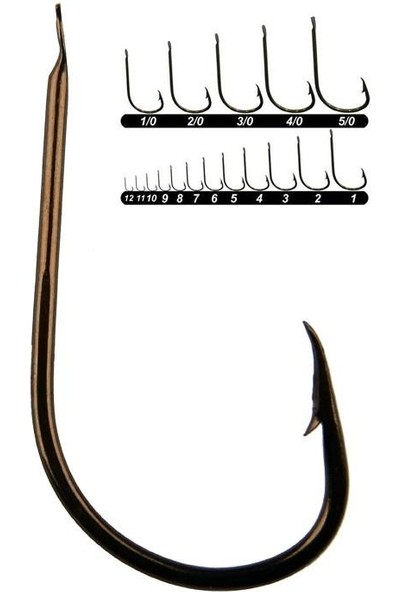 Youvella 1404 Kısa Sap Dövme Papağan Olta Iğnesi 100LÜ Kutu Bronz