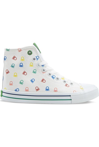 Benetton | BN-30185 - 3374 Beyaz - Kadın Spor Ayakkabı