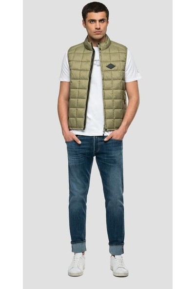 Erkek Yeşil Balıkçı Yaka Şişme Yelek