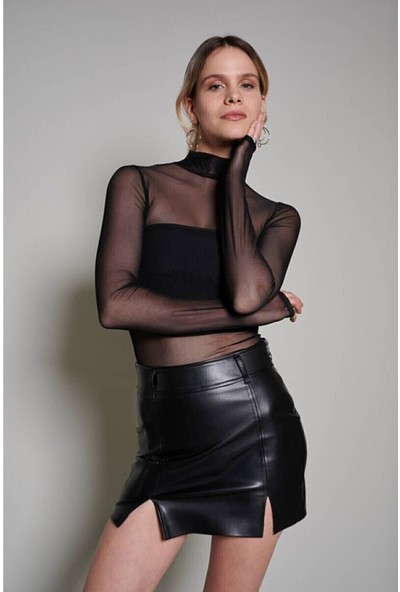 Dunyam Jeans Kadın Büyük Beden Tül Transparan Bluz Dunyam Jeans Kadın Büyük Beden Tül Transparan Bluz