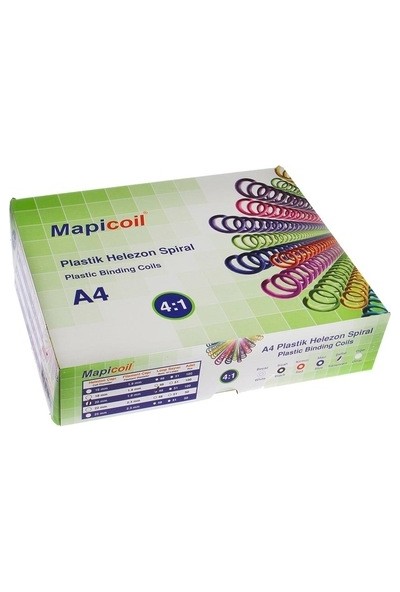 Mapi Mapicoil 4:1 Plastik Helezon Spiral 14 mm Siyah 100 Adet Mapi Mapicoil 4:1 Plastik Helezon Spiral 14 mm Siyah 100 Adet