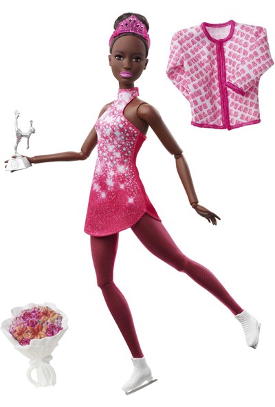 Barbie® Buz Pateni Sporcusu Bebek (30 cm), pembe elbiseli, ceket, gül buketi ve ödül, 3 yaş ve üzeri HCN31 Barbie® Buz Pateni Sporcusu Bebek (30 cm), pembe elbiseli, ceket, gül buketi ve ödül, 3 yaş ve üzeri HCN31